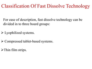 Formulation and evaluation of oral fast dissolving films of project | PPTX