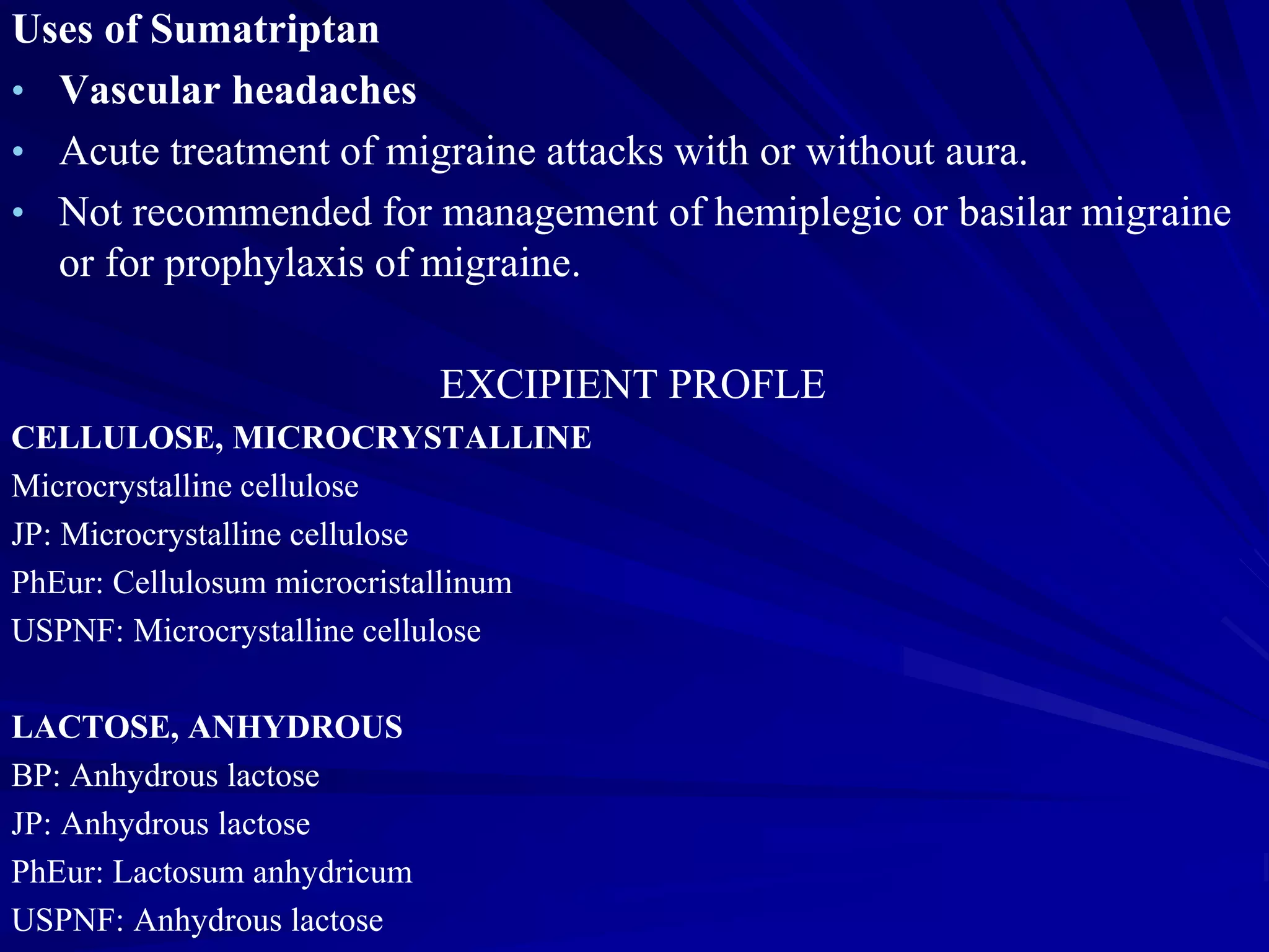 Formulation And Evaluation Of Sumatriptan Succinate Oral Disintegrating