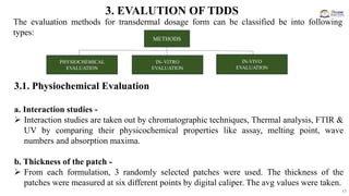 Transdermal Drug Delivery System (TDDS) | PPT