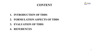Transdermal Drug Delivery System (TDDS) | PPT