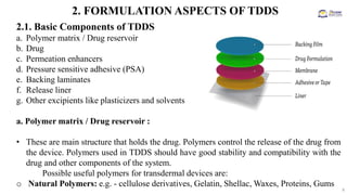 Transdermal Drug Delivery System (TDDS) | PPT