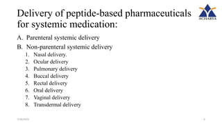 formulation and evaluation of delivery system of protein and peptide.pptx