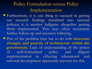 Formulation And Implementation Of Educational Policies In Nigeria | PPT