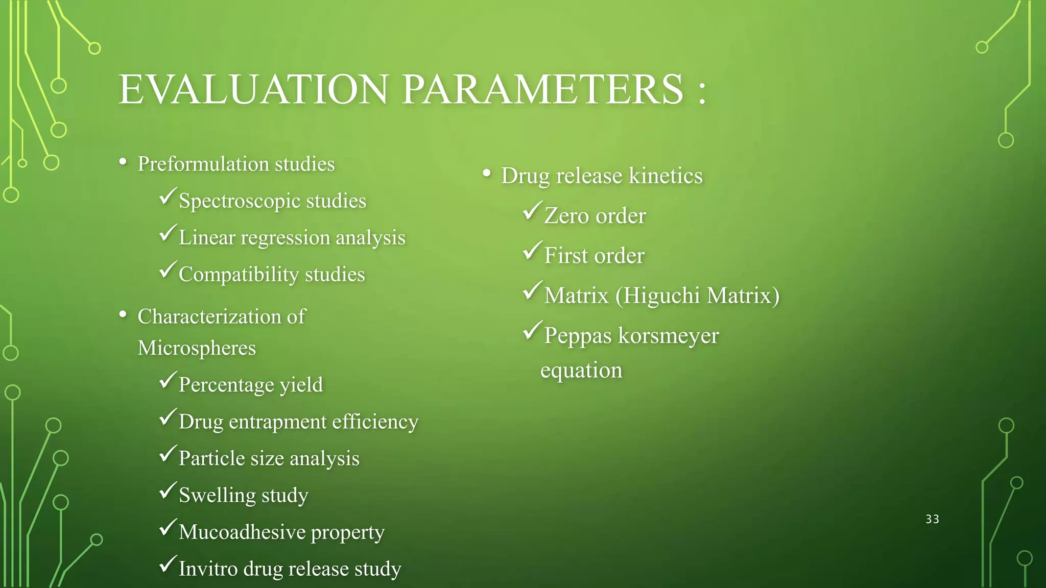 Formulation And Invitro Evaluation Of Microspheres Pptx Chemistry
