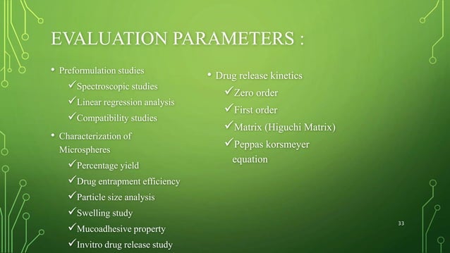 Formulation And Invitro Evaluation Of Microspheres Pptx Chemistry Science