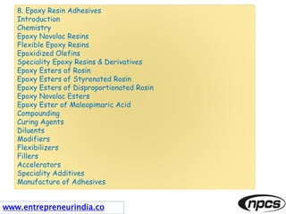 Formulation and Manufacturing Process of Adhesives, Glues and Resins ...
