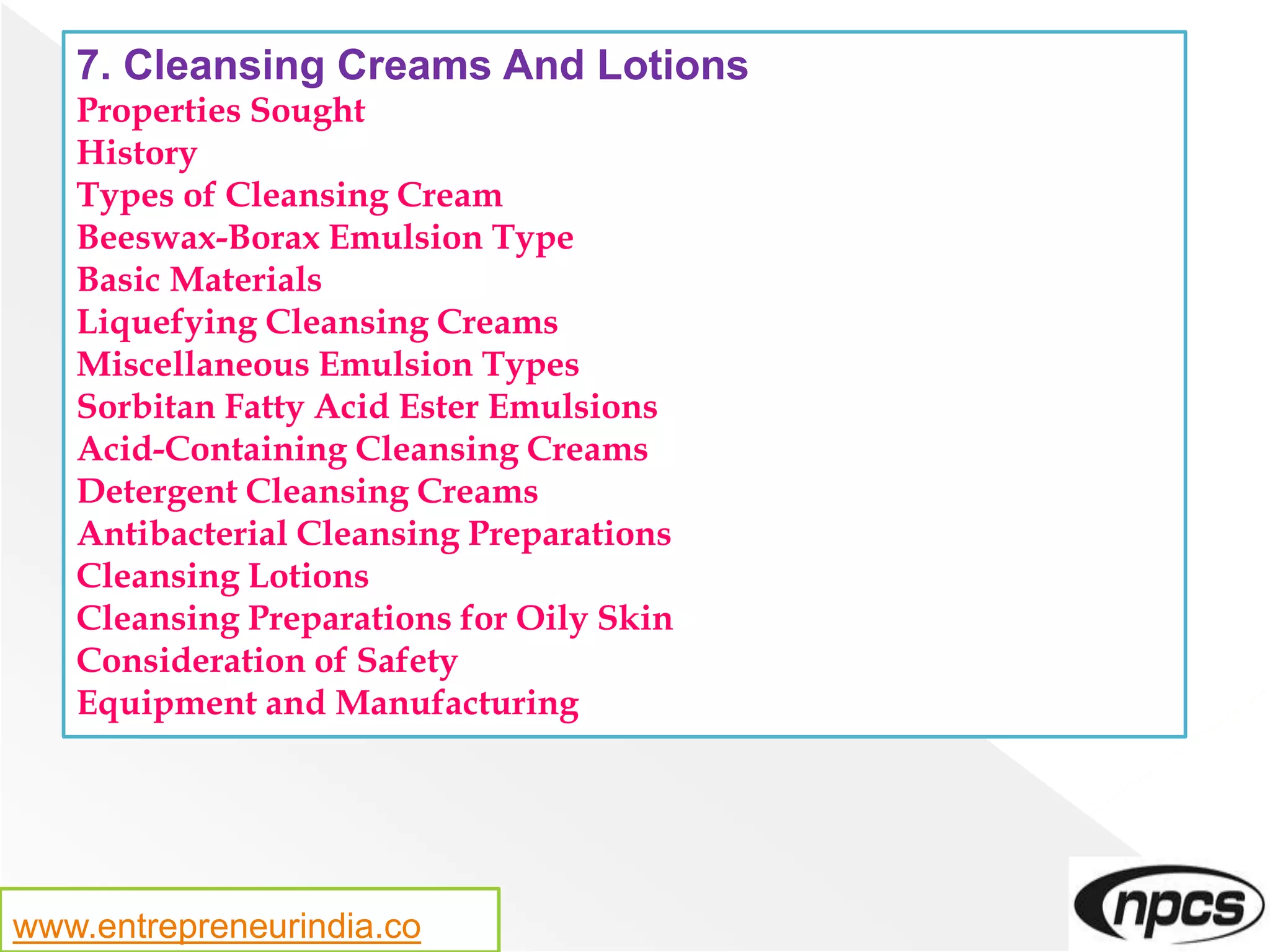 Formulation and Manufacturing Process of Cosmetics with Packaging | PPTX