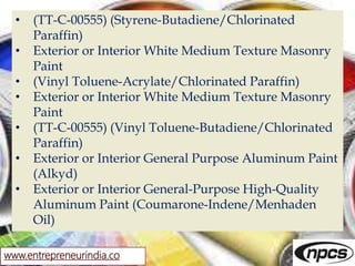 Formulation and Manufacturing Process of Paints, Pigments, Varnishes ...