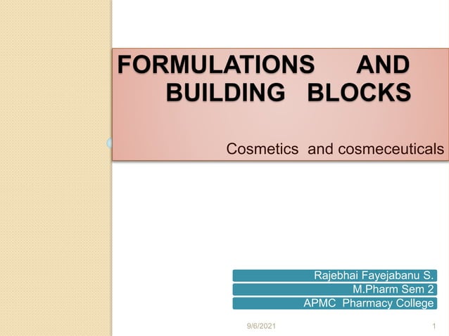 Formulation building blocks chap 3 | PPTX