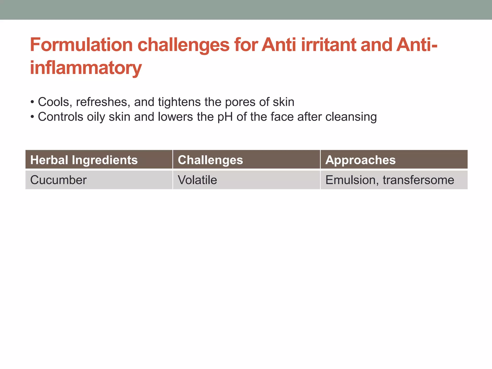 Formulation challenges in herbal cosmetics | PPTX