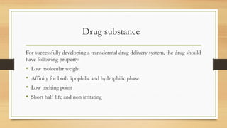 FORMULATION COMPONENTS OF TDDS and its explaination.pptx