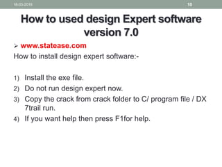 Formulation data analysis by softwares [autosaved] | PPTX