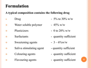 Formulation & evaluation of fast dissolving oral film | PPTX