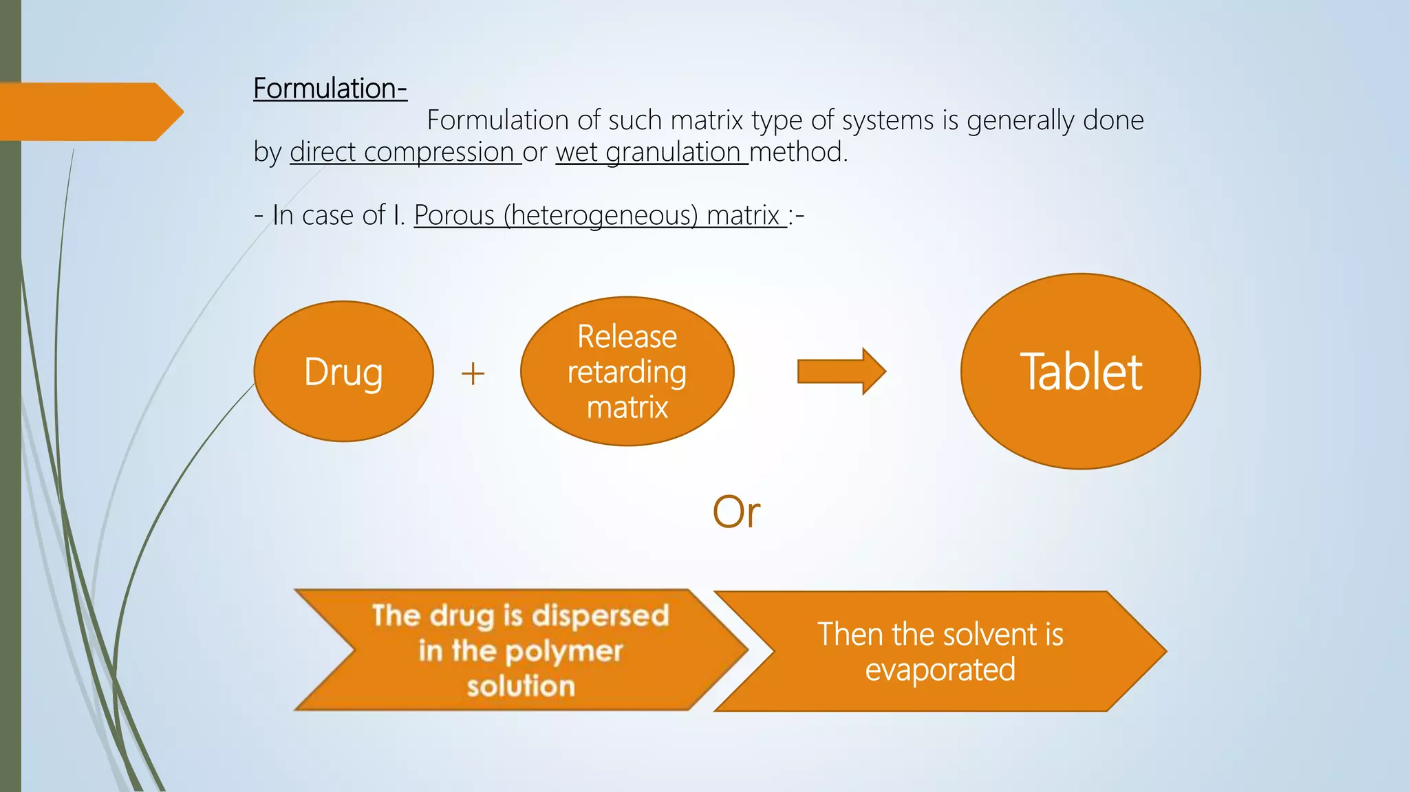 Formulation & evaluation of Sustained release matrix tablet | PPTX