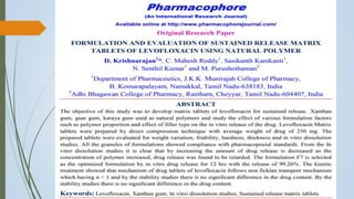 Formulation & evaluation of Sustained release matrix tablet | PPTX