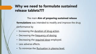 Formulation & evaluation of Sustained release matrix tablet | PPTX