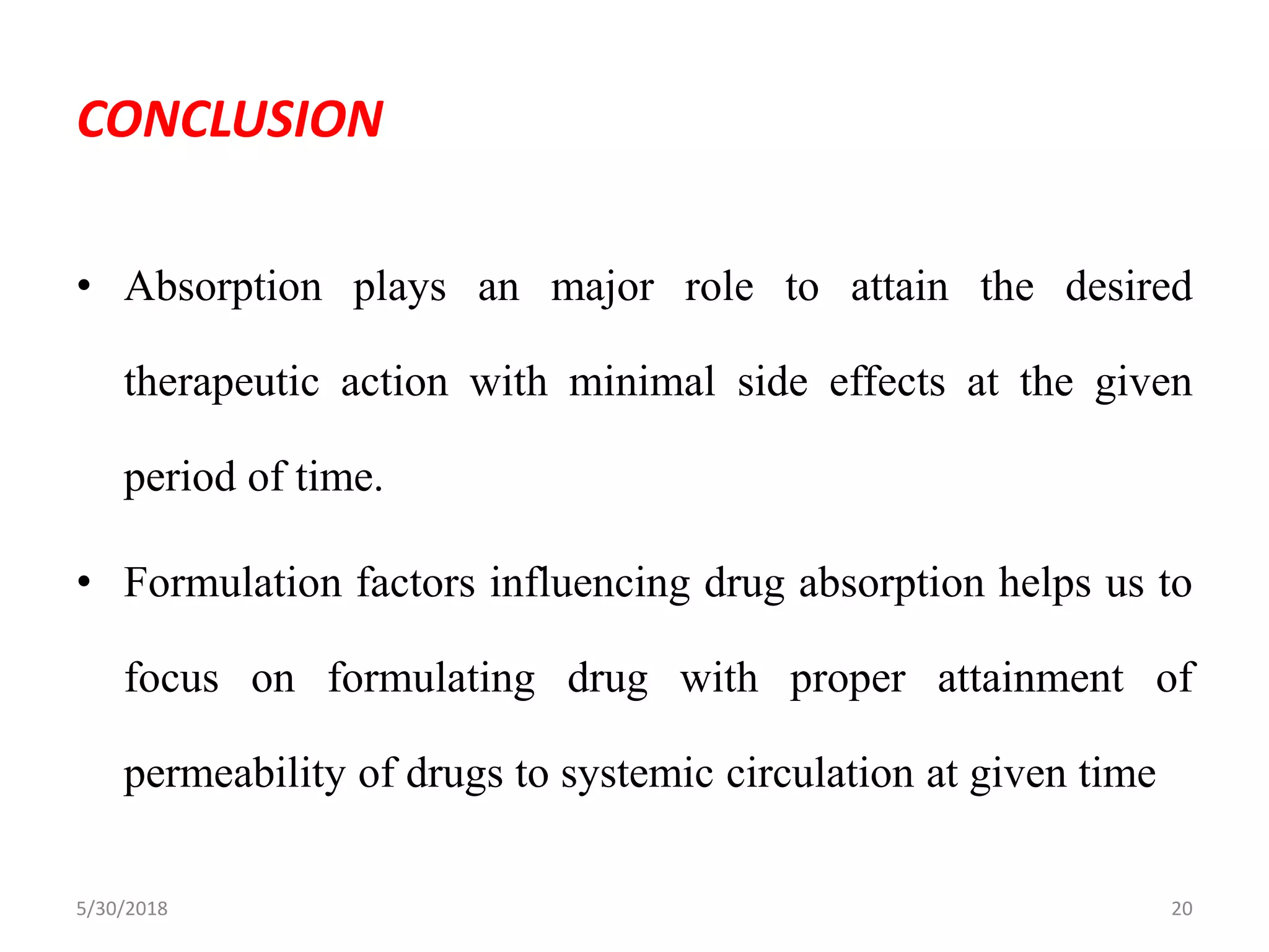 Formulation factor effecting drug absorbtion | PPTX