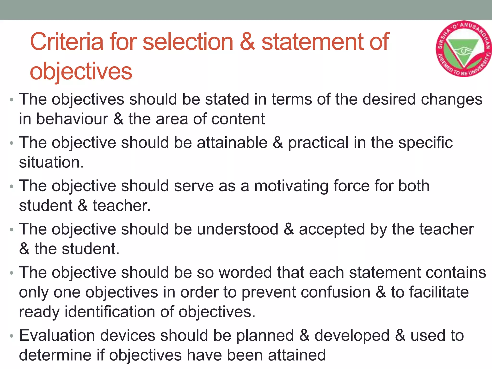 Formulation of educational objectives | PPTX