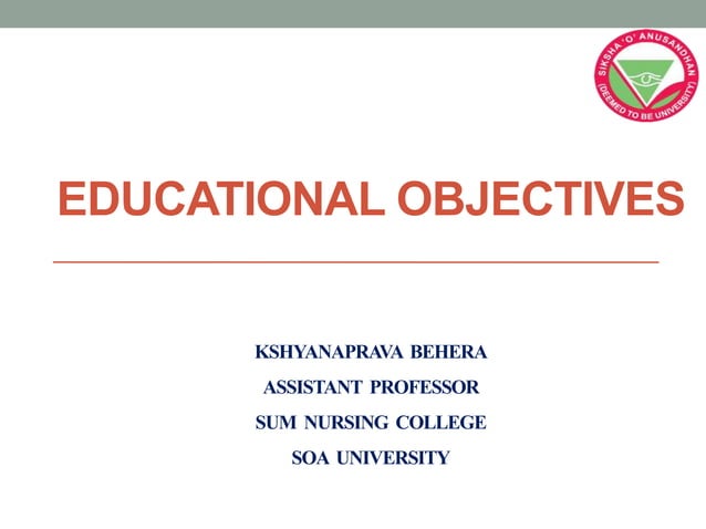 Formulation of educational objectives | PPTX
