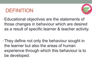 Formulation of educational objectives | PPTX
