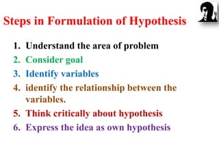 Formulating Hypothesis in Research | PPTX
