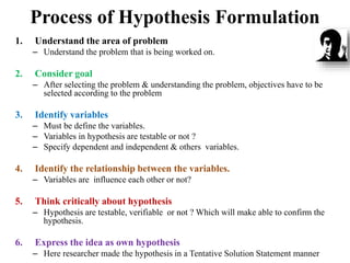 Formulating Hypothesis in Research | PPTX