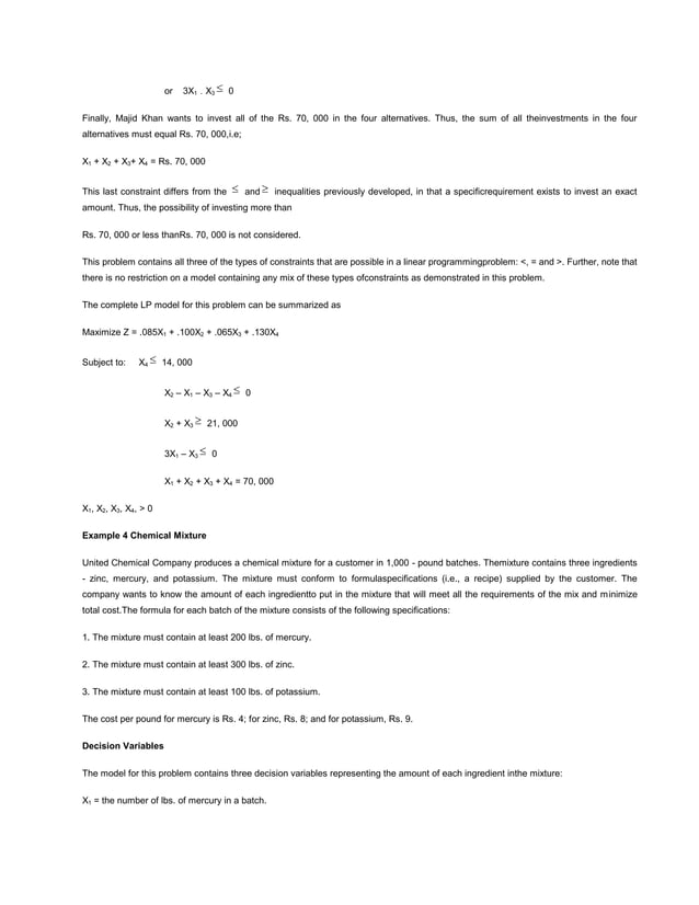 Formulation of lp problems | DOCX
