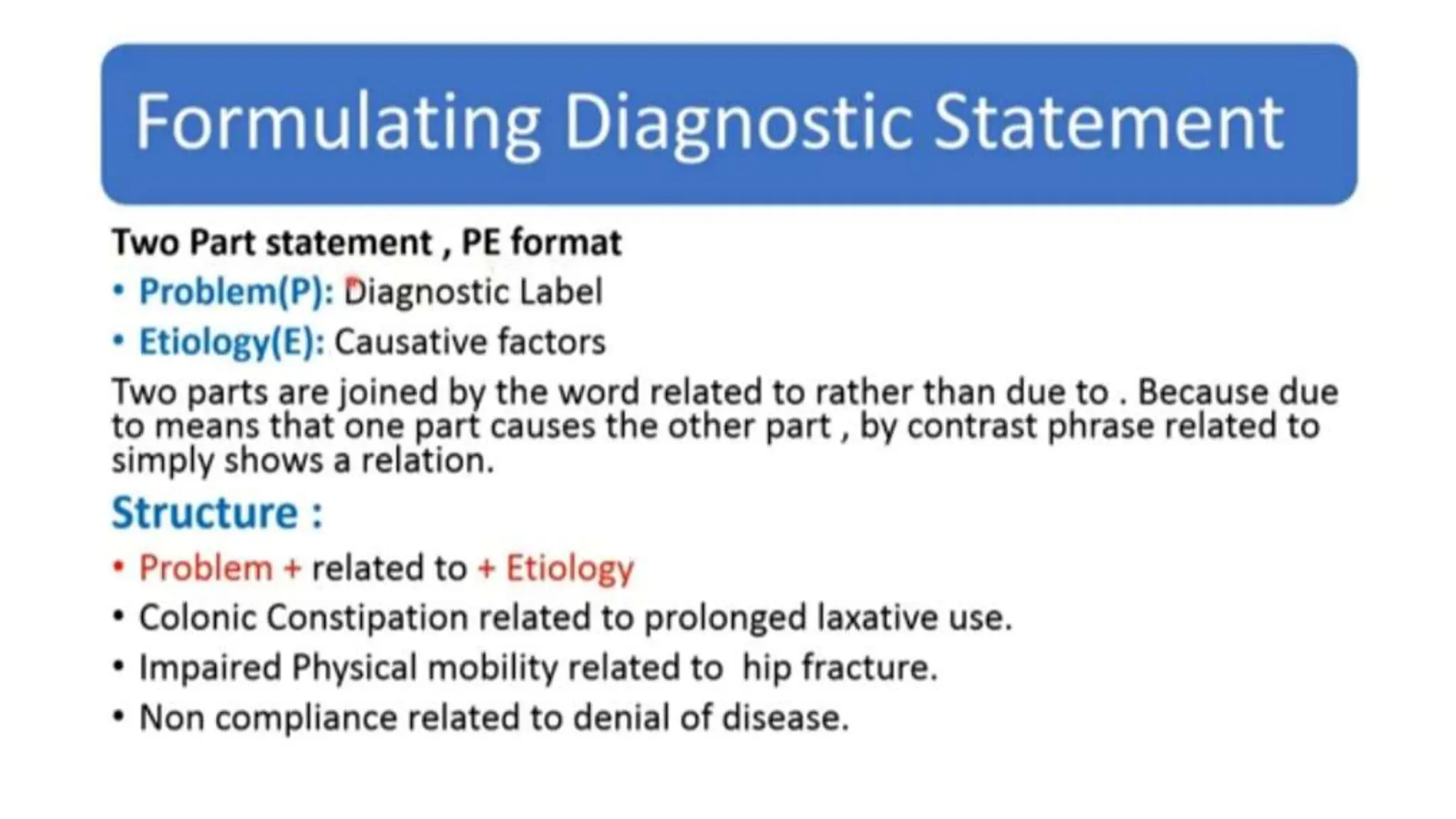 Formulation of nursing diagnosis in nursing education | PPT