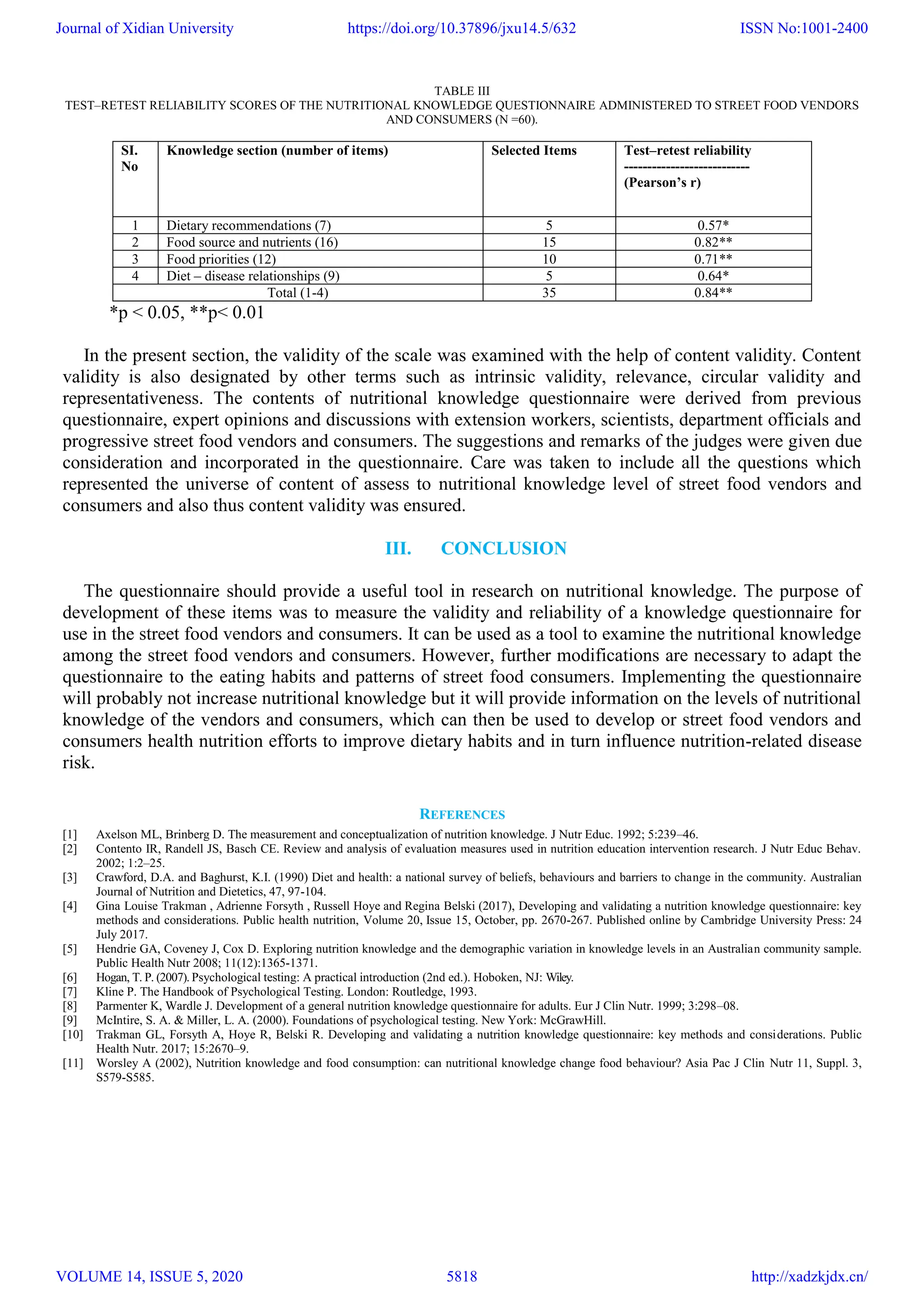 Nutritional knowledge | PDF
