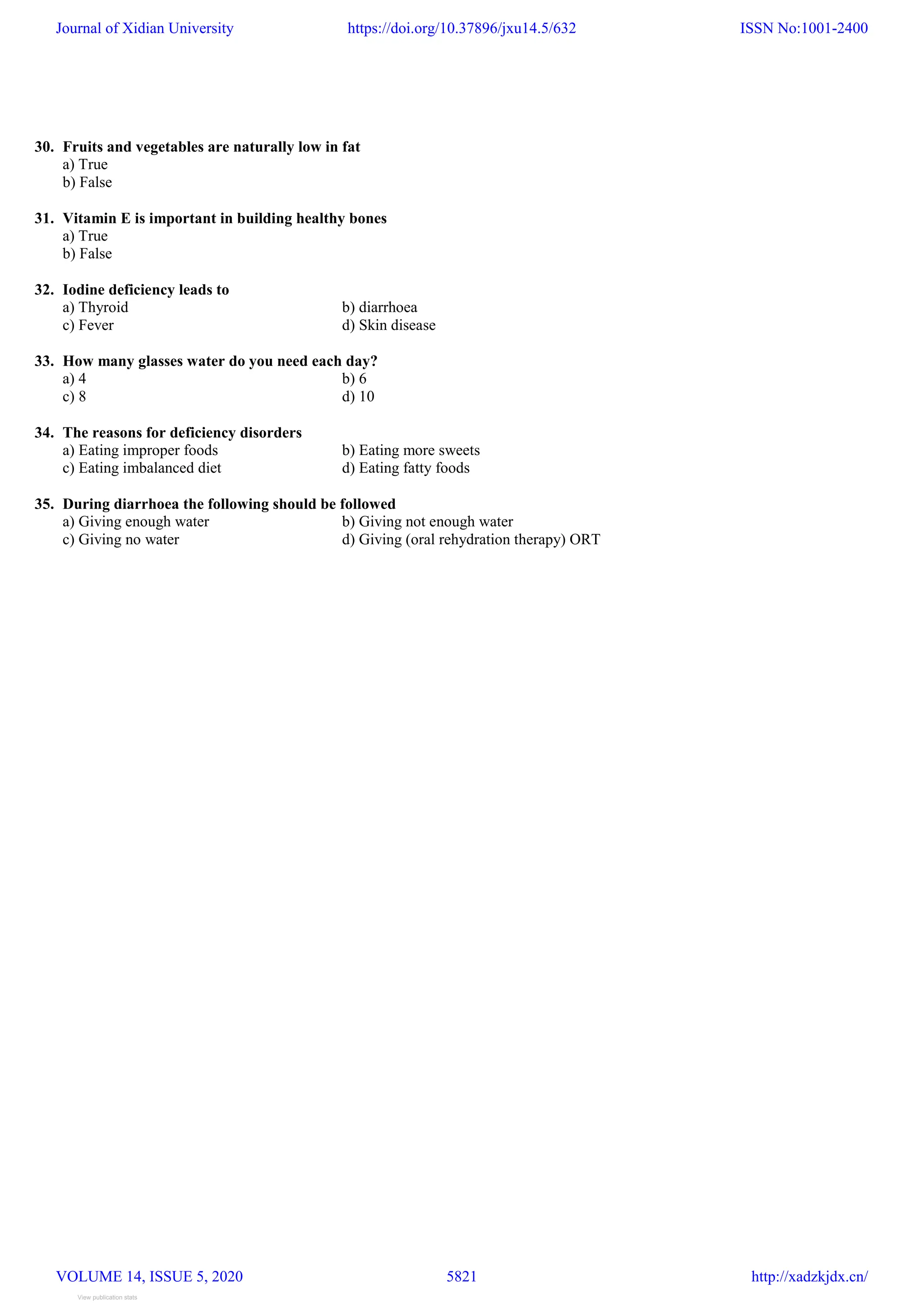 Nutritional knowledge | PDF