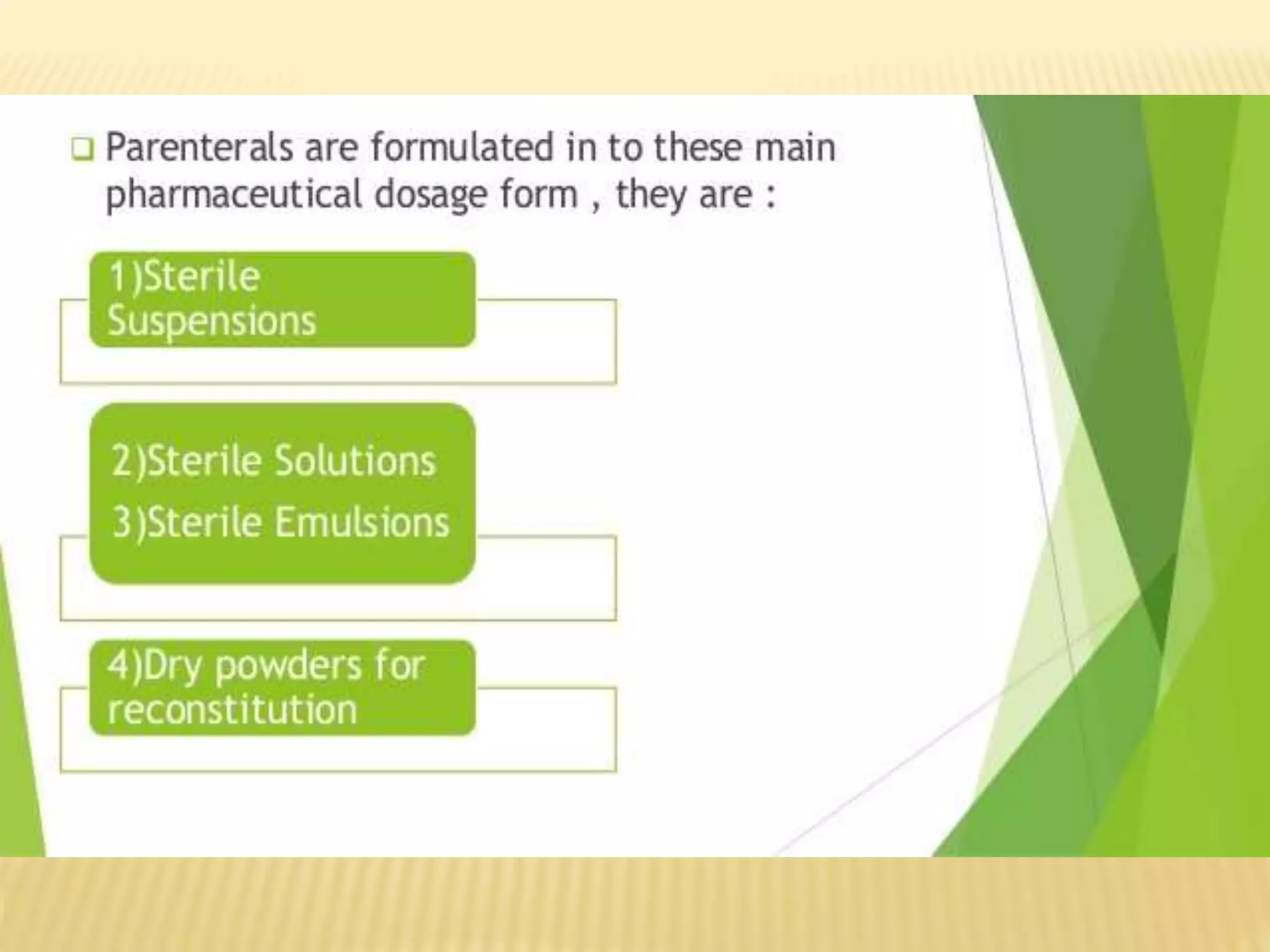 Formulation of parenteral preparation wps office | PPTX