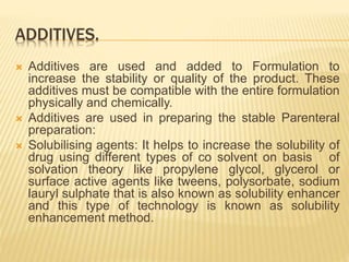 Formulation of parenteral preparation wps office | PPTX