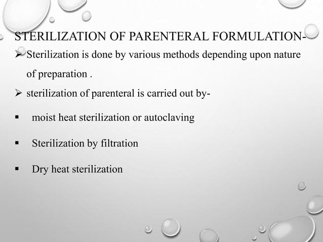 Formulation of parenteral products | PPTX