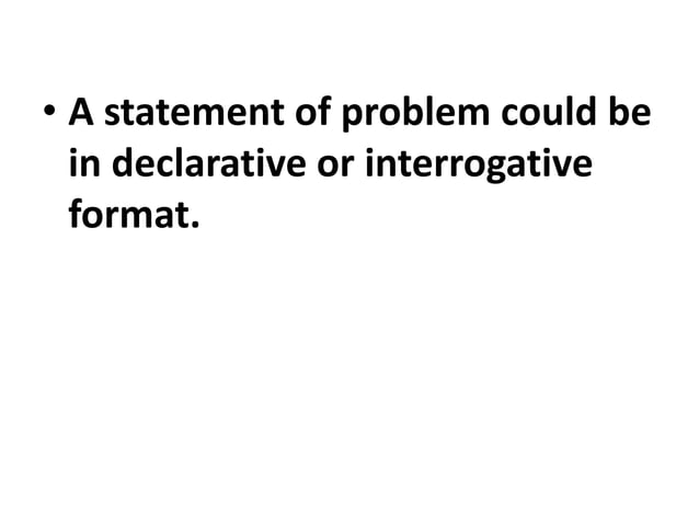 FORMULATION OF RESEARCH PROBLEM | PPTX | Science