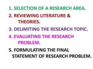FORMULATION OF RESEARCH PROBLEM | PPTX