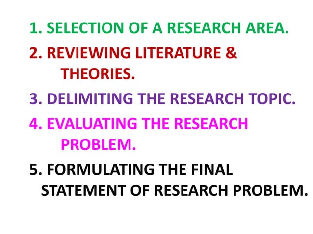 FORMULATION OF RESEARCH PROBLEM | PPTX