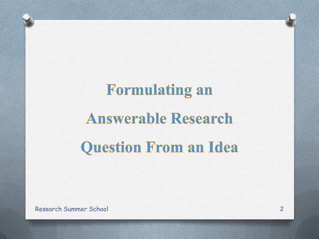 Formulation of research questions | PPTX
