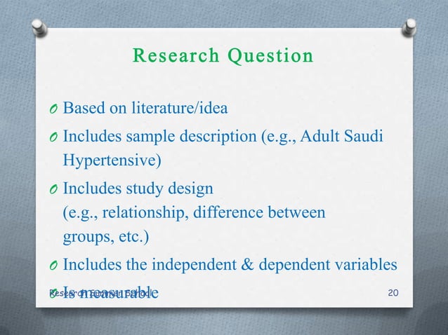 Formulation of research questions | PPTX
