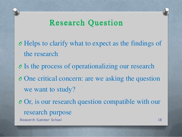Formulation of research questions