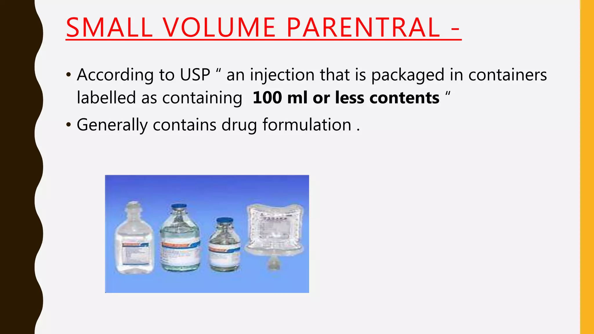 Formulation of small & large volume parenteral | PPTX