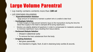 Formulation of small & large volume parenteral | PPTX | Pharmaceutical ...