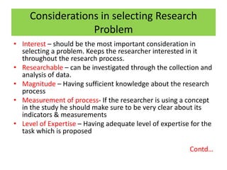 Formulation of the research probleme Dr. SC sharma | PPTX