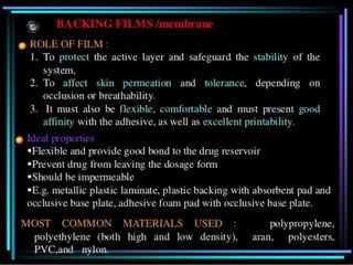Compositon and Formulation of Transdermal drug delivery system | PPT