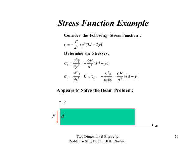Formulation Of Two Dimensional Elasticity Problemsppt