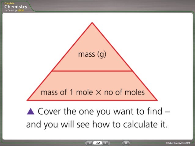 Formula triangles for moles