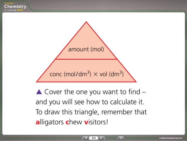 Formula triangles for moles