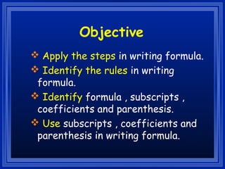 Formula writing jhe | PPT