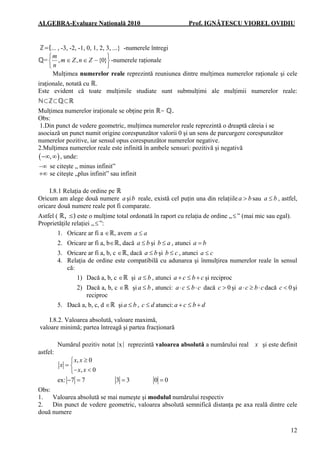 Formule algebra viorel ignatescu | PDF