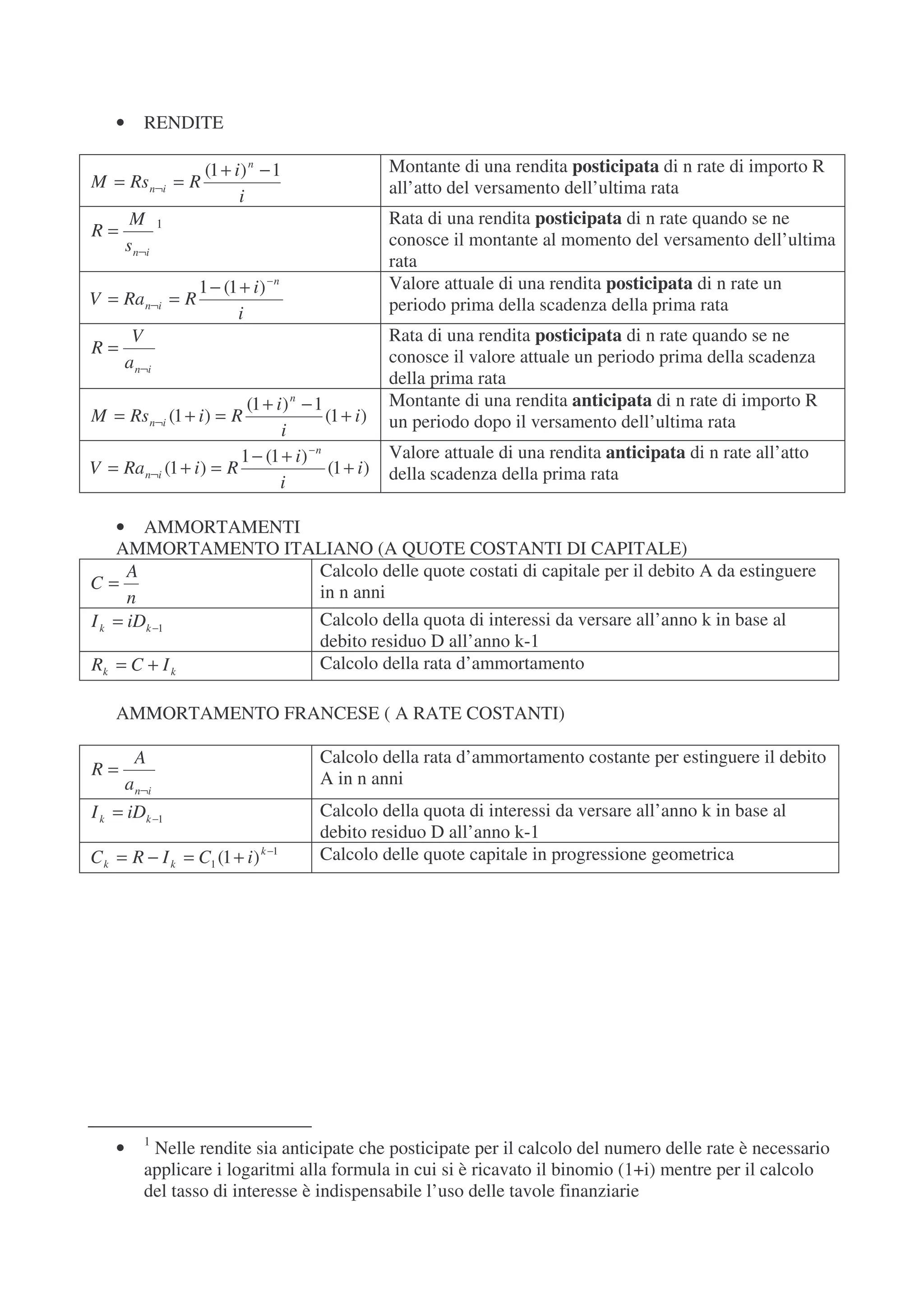 Formule finanziaria | PDF