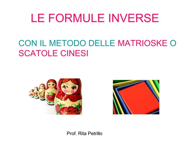 Formule invese | PPT | Physics | Science
